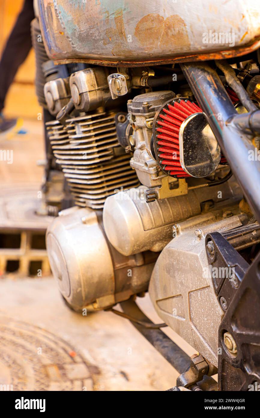 A motorcycle engine restored for parts Stock Photo - Alamy