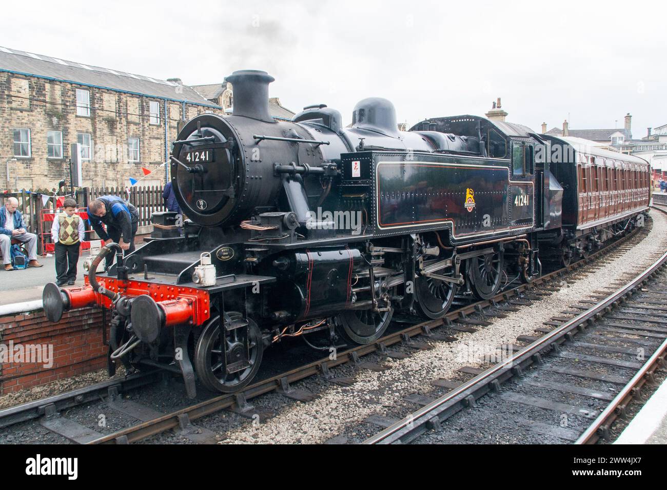A steam locomotive 41241 on the Keighley & Worth Valley Railway Stock ...