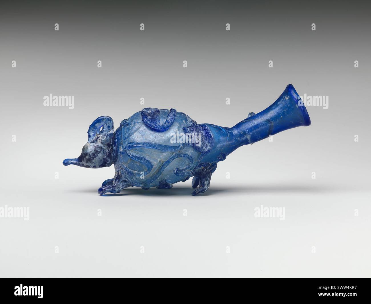 Glass snake-thread flask shaped like a mouse Period: Late Imperial Date ...