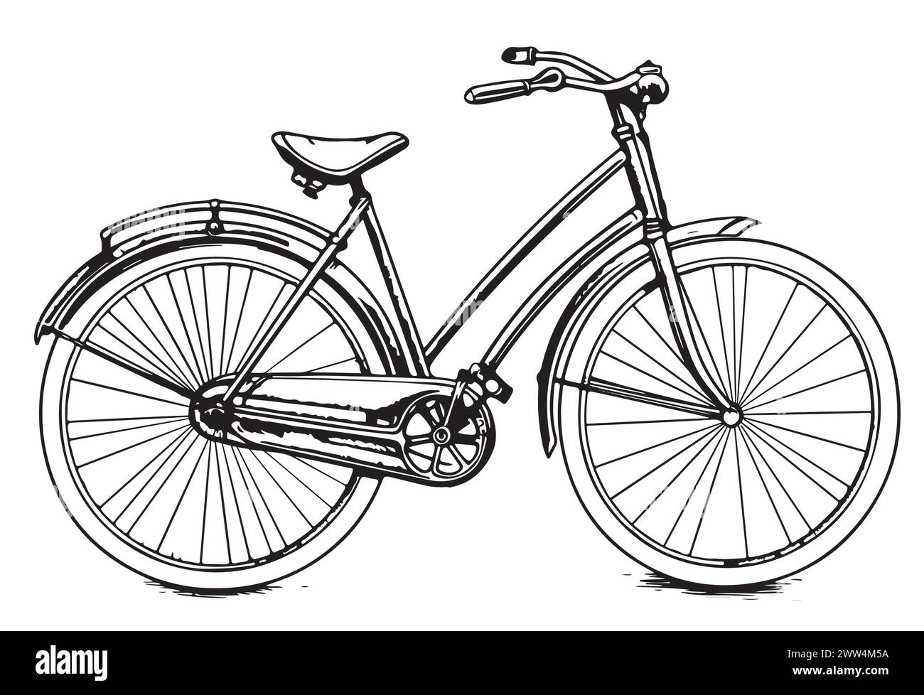 vector sketch illustration - bicycle. Cartoon Stock Vector Image & Art ...