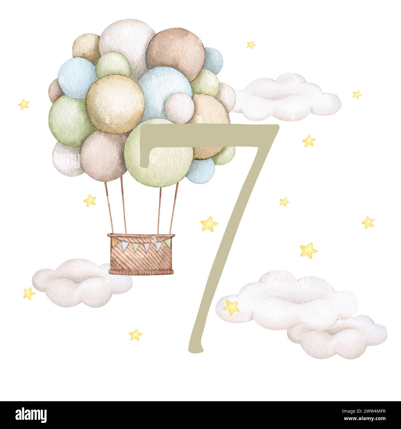 Baby milestone cards in pastel colors. 7 months. Newborn boy or girl ...