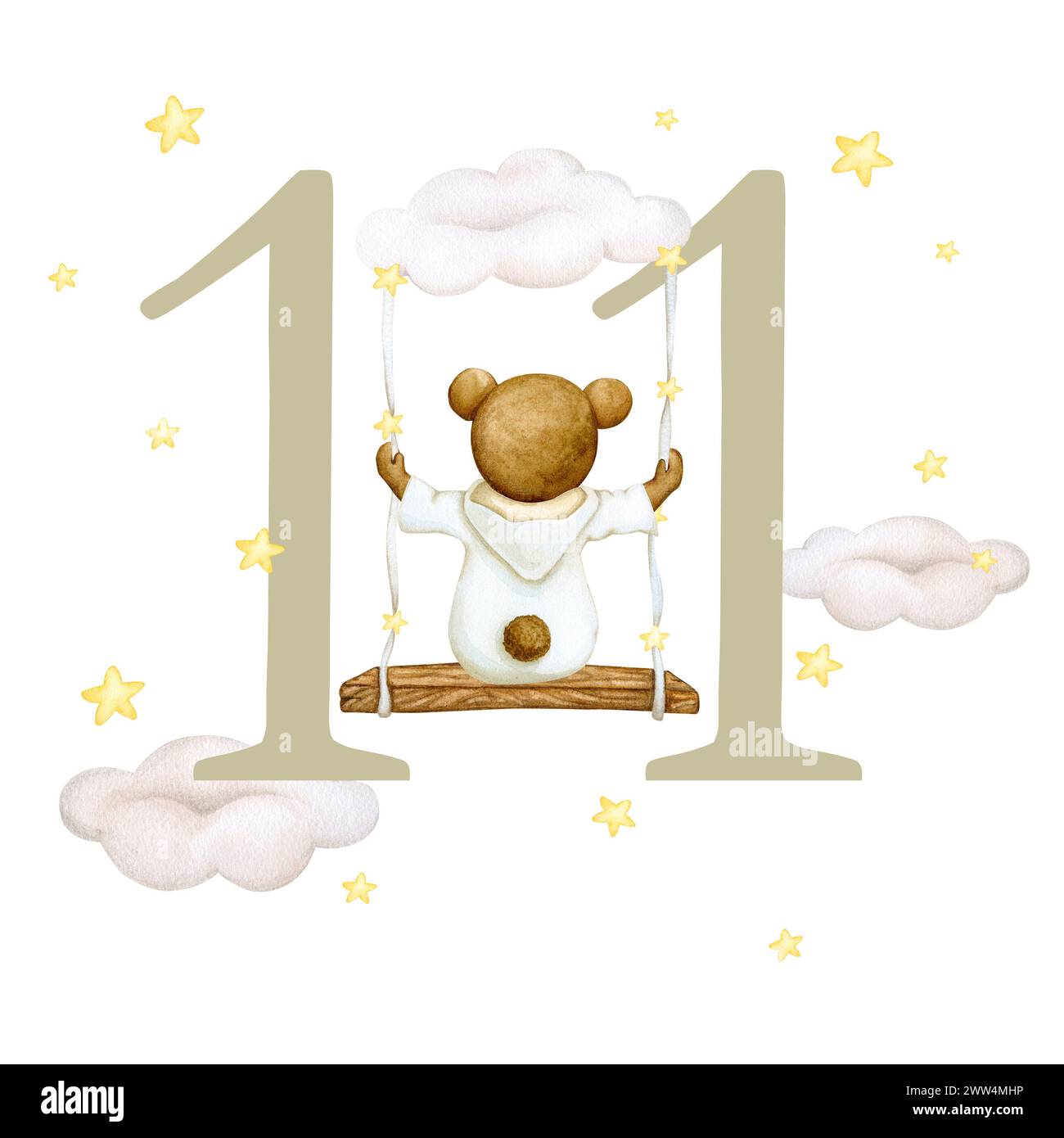 Baby milestone cards in pastel colors. 11 months. Newborn boy or girl ...