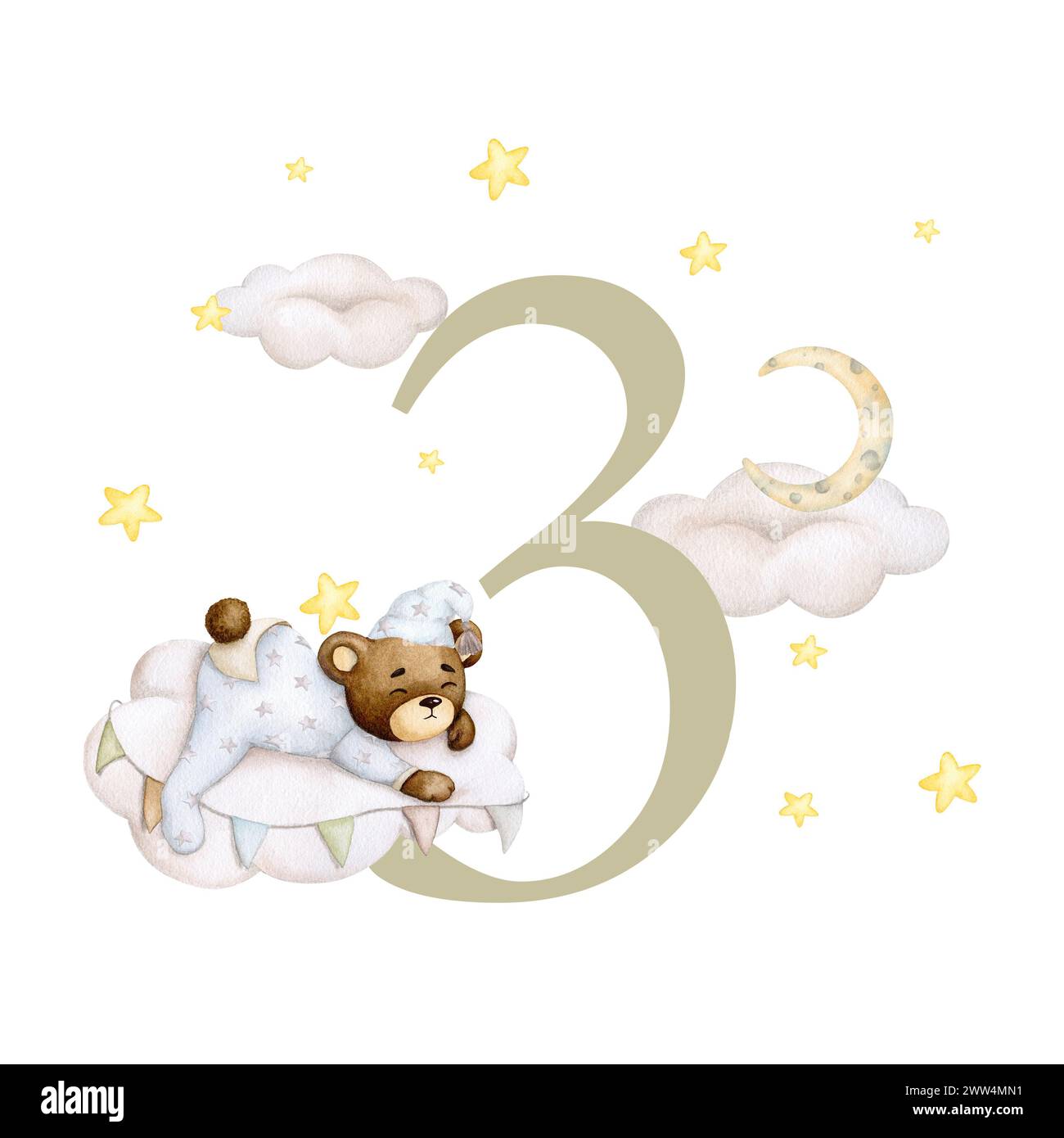 Baby milestone cards in pastel colors. 3 months. Newborn boy or girl ...