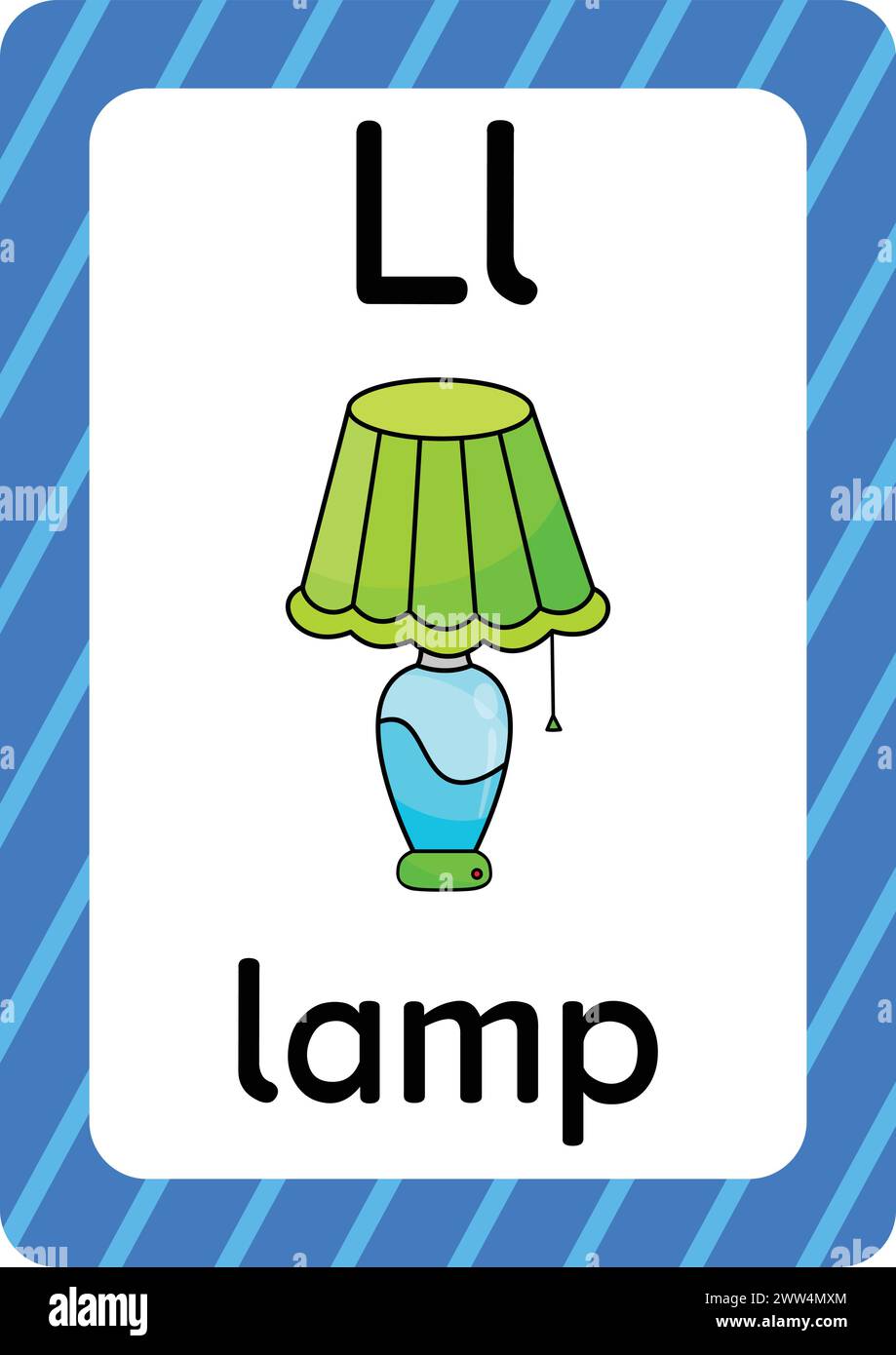 ABC Flashcards. Letter, word and picture. Educational cards for ...