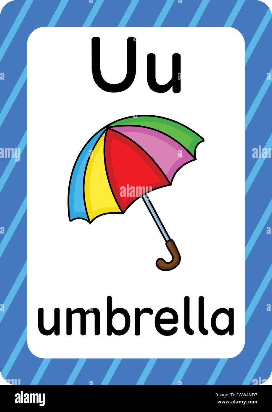 ABC Flashcards. Letter, word and picture. Educational cards for ...