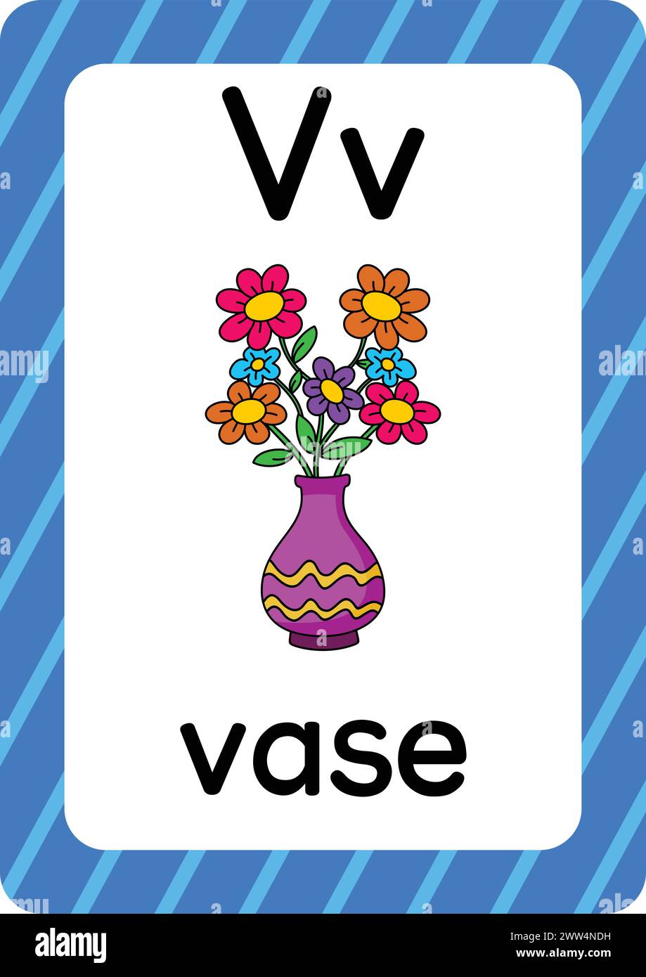 ABC Flashcards. Letter, word and picture. Educational cards for ...