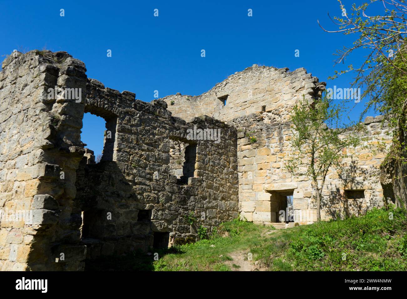 Old castle ruin called Lichtenstein near the german village ...