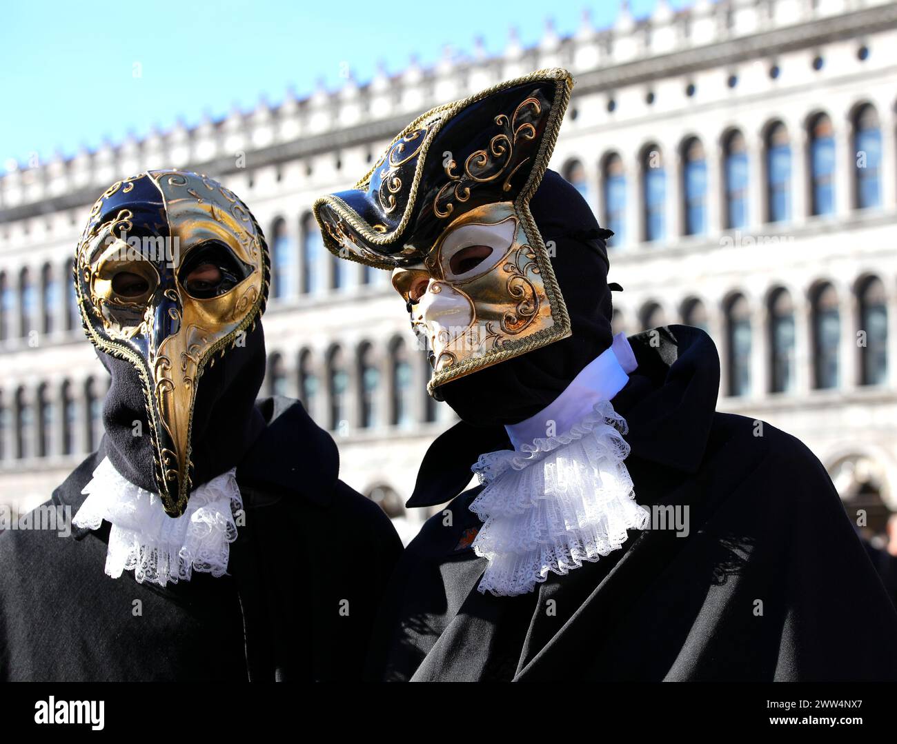 Venice, VE, Italy - February 13, 2024: couple with Venetian Mask at the ...