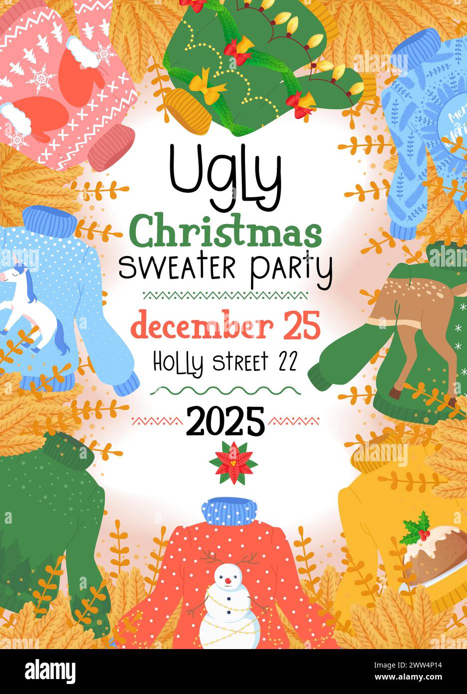 Ugly christmas pullover tacky Stock Vector Images - Alamy