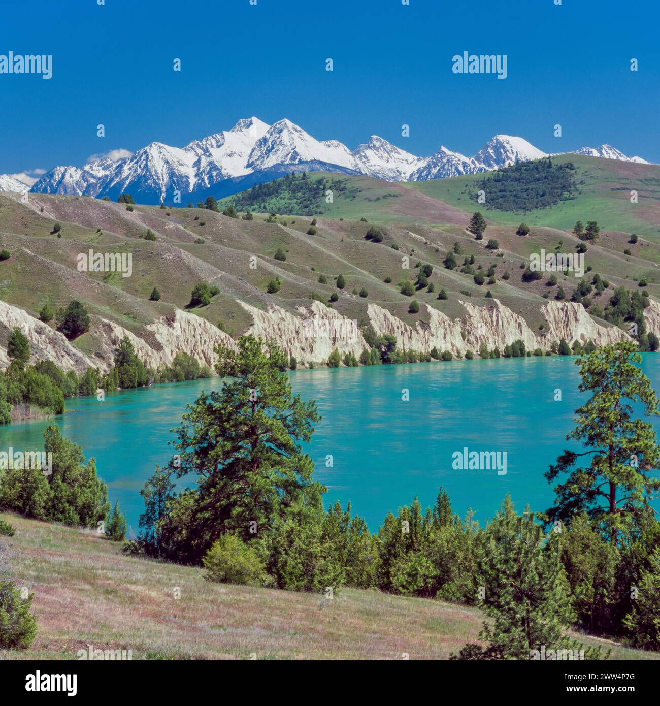 flathead river below the mission mountains and moiese hills near ronan ...