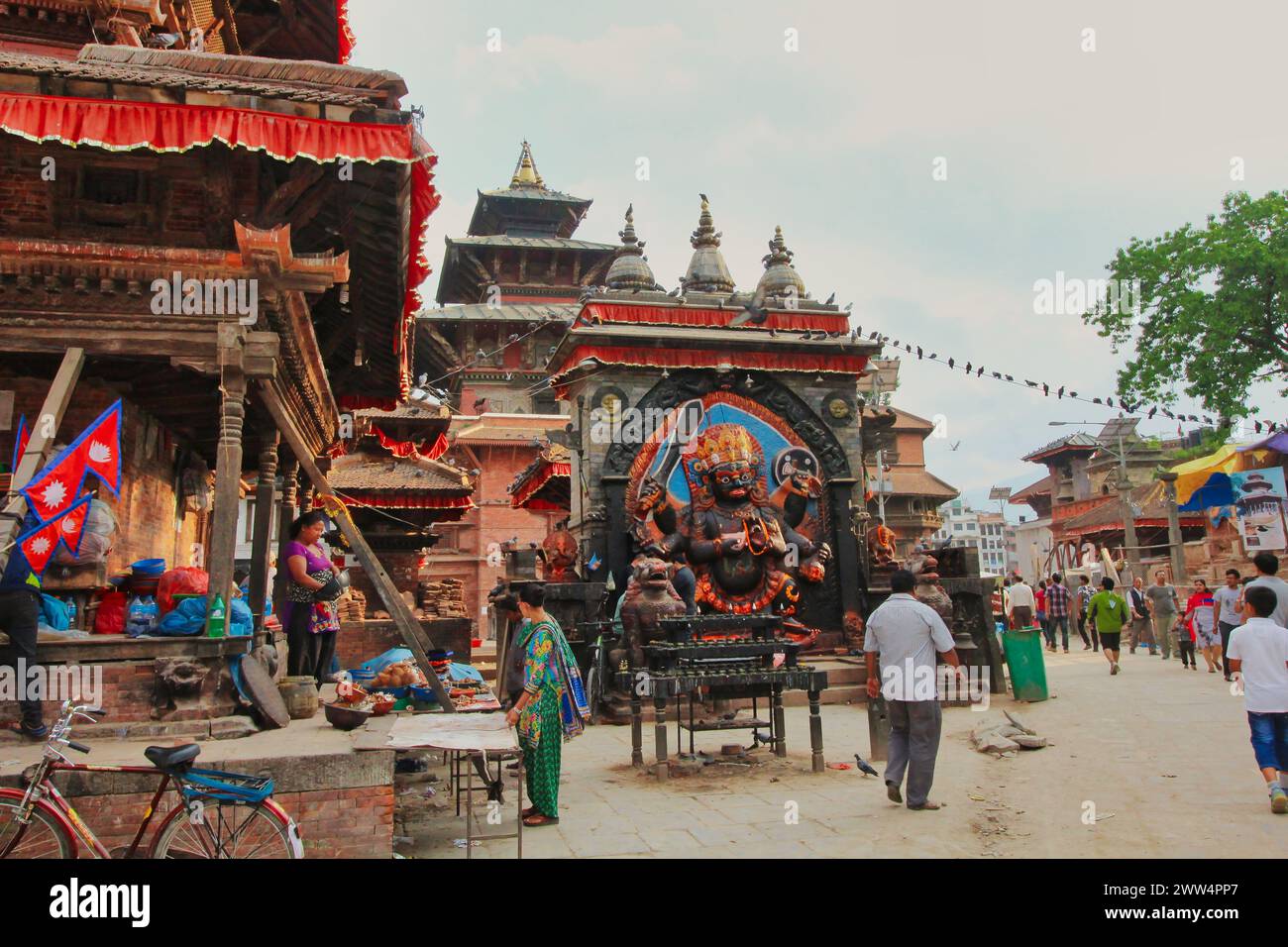 Kathmandu,Nepal - May 13 2017 - Kaal Bhairav -An open air temple with a ...