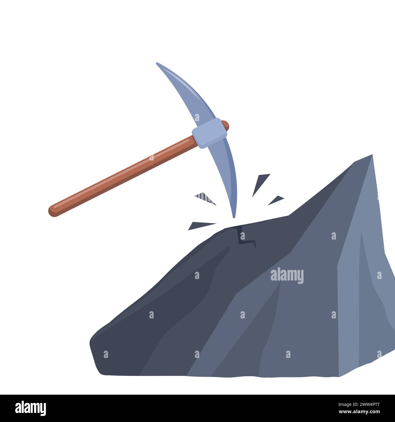 Coal lumps and pickaxe. Firewood charcoal fossil mineral fuels pile ...