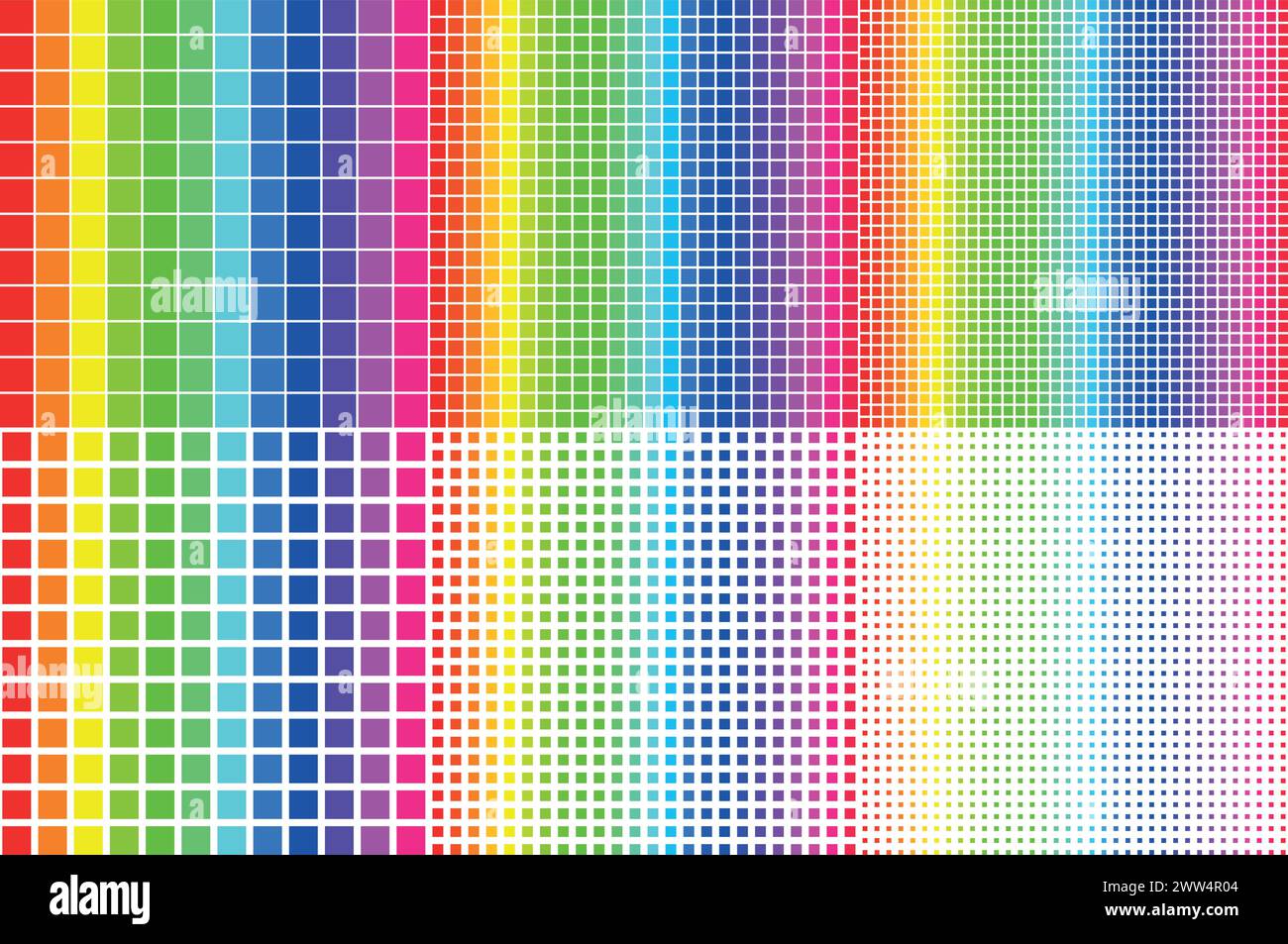 Rainbow square tiles seamless vector seamless pattern cheerful bright ...