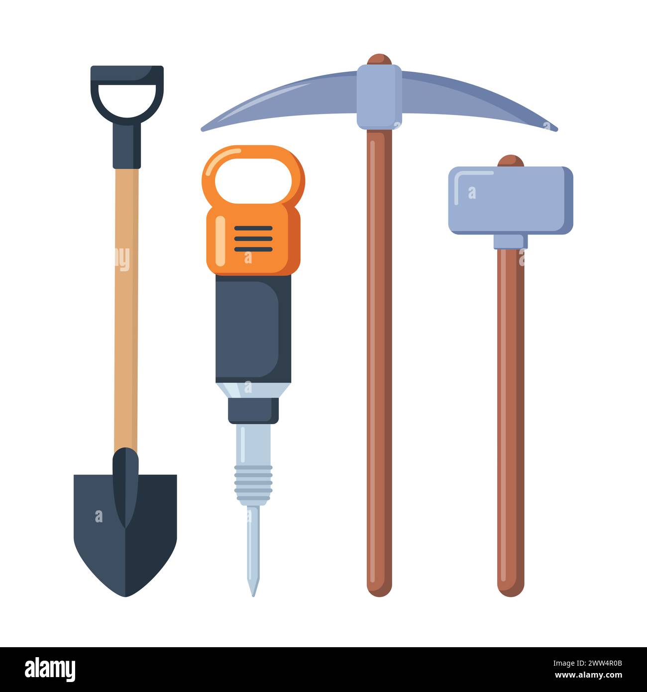 Mining tools, shovel and pickaxe vector illustration isolated on white ...