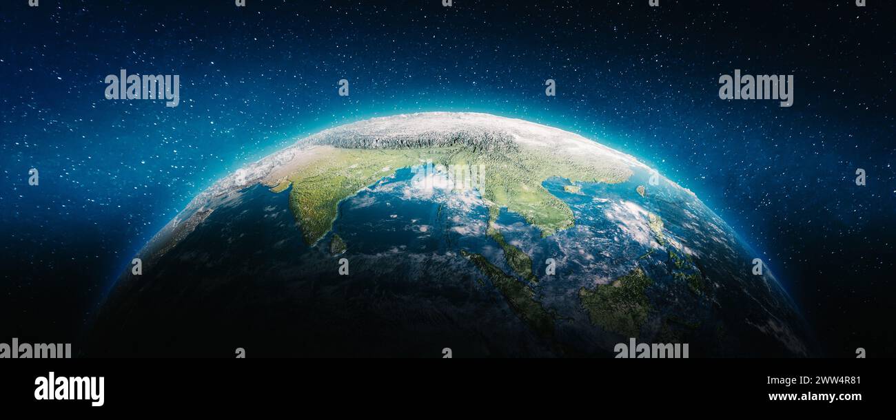 Planet Earth - Asia. Elements of this image furnished by NASA. 3d ...