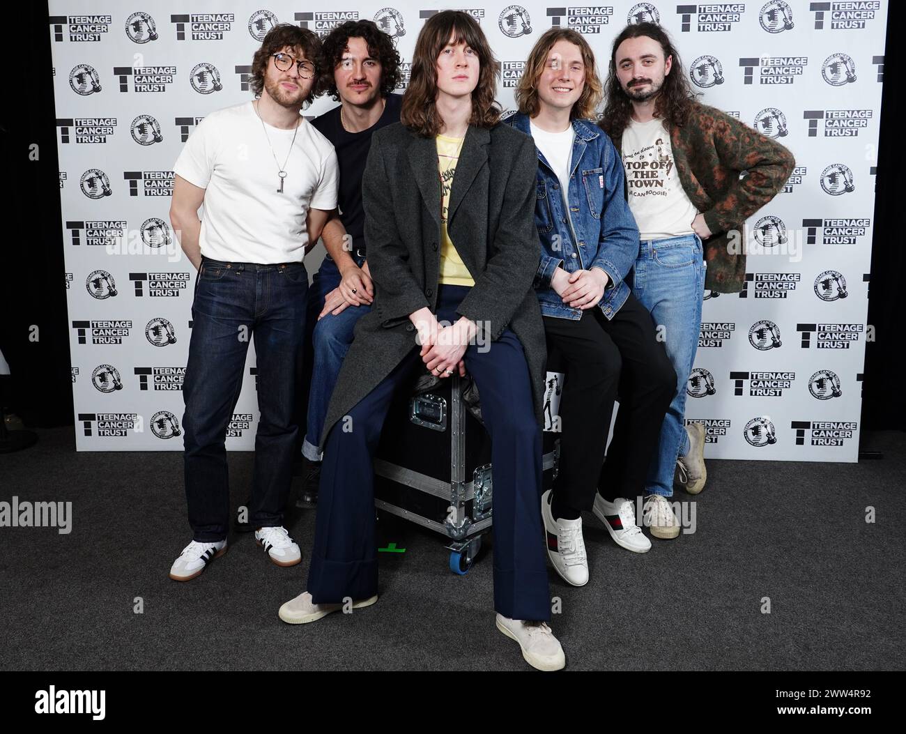 Blossoms backstage before their performance at the Teenage Cancer Trust ...