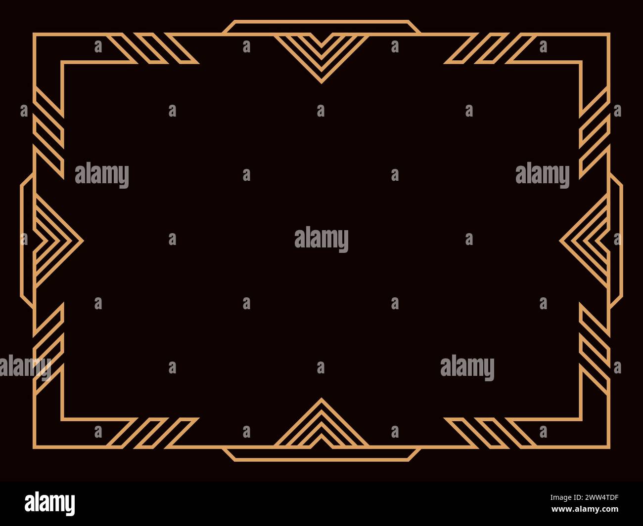 Art deco frame. Vintage linear border. Design a template for ...