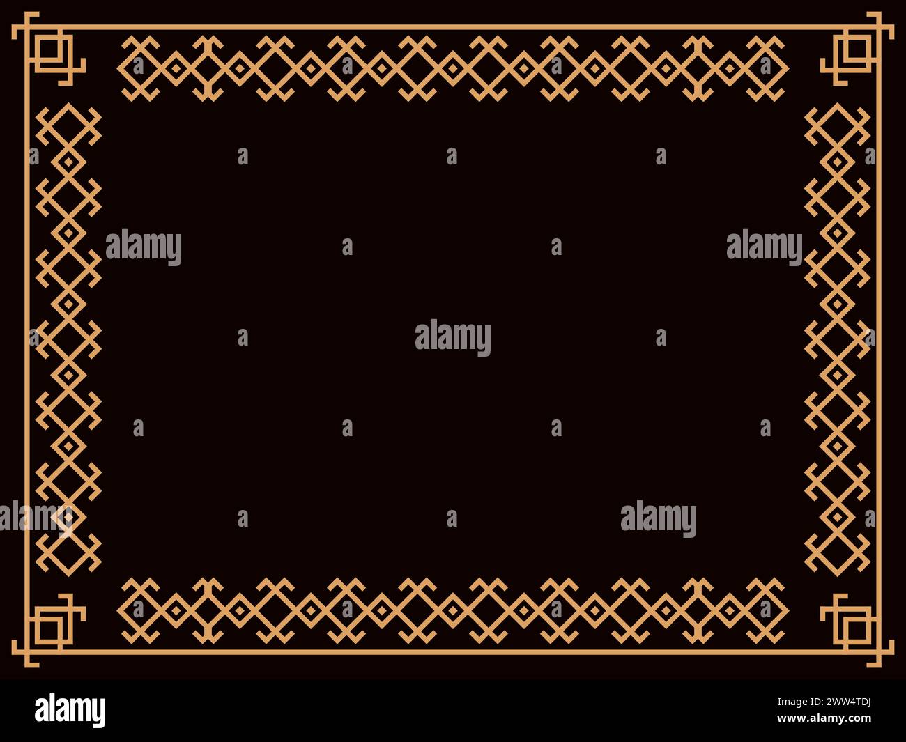 Art deco frame. Vintage linear border. Design a template for ...