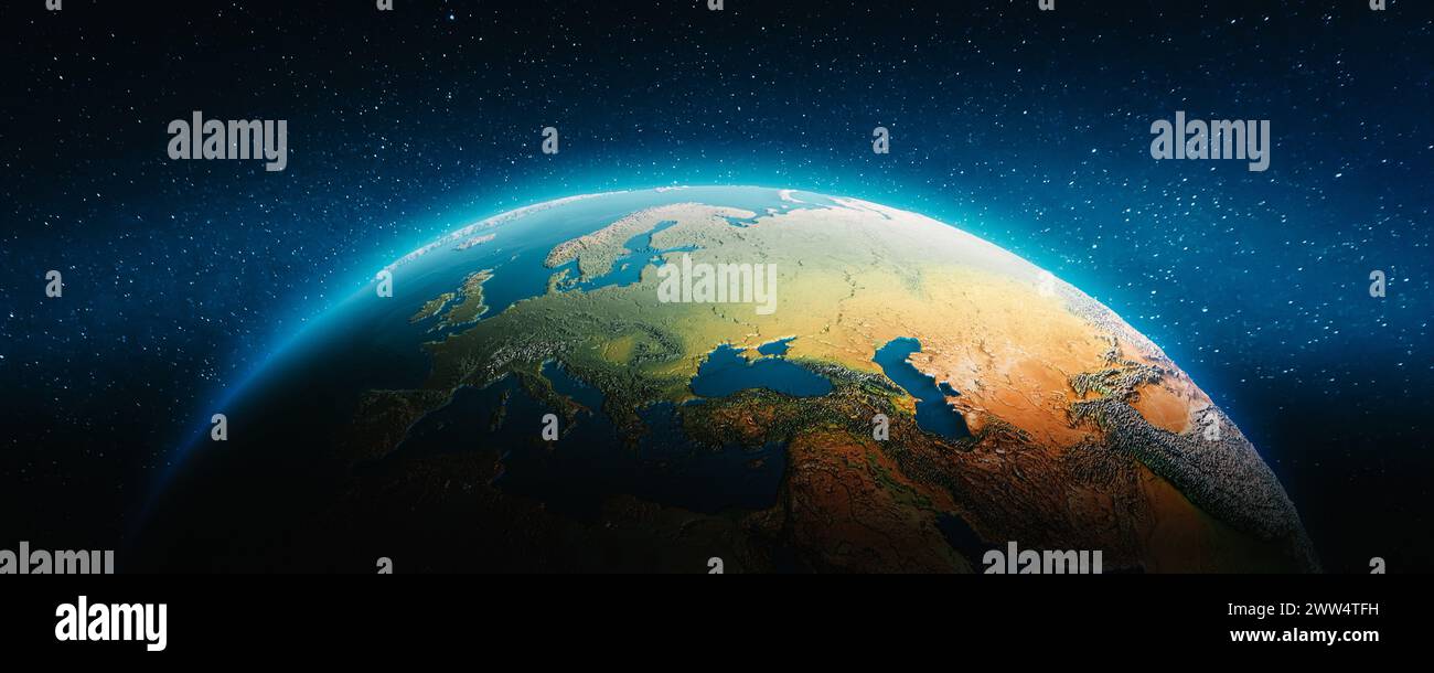 Planet Earth - Europe map. Elements of this image furnished by NASA. 3d ...