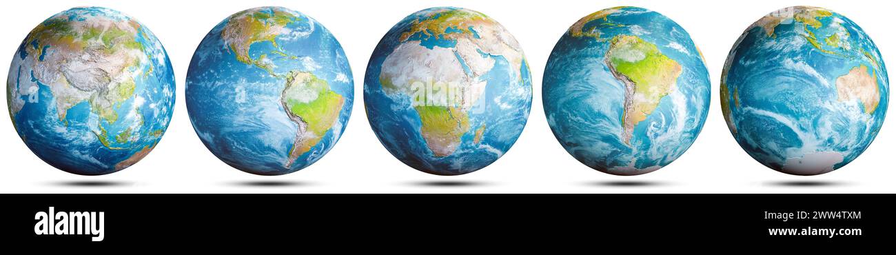 Globe planet Earth set. Elements of this image furnished by NASA. 3d ...