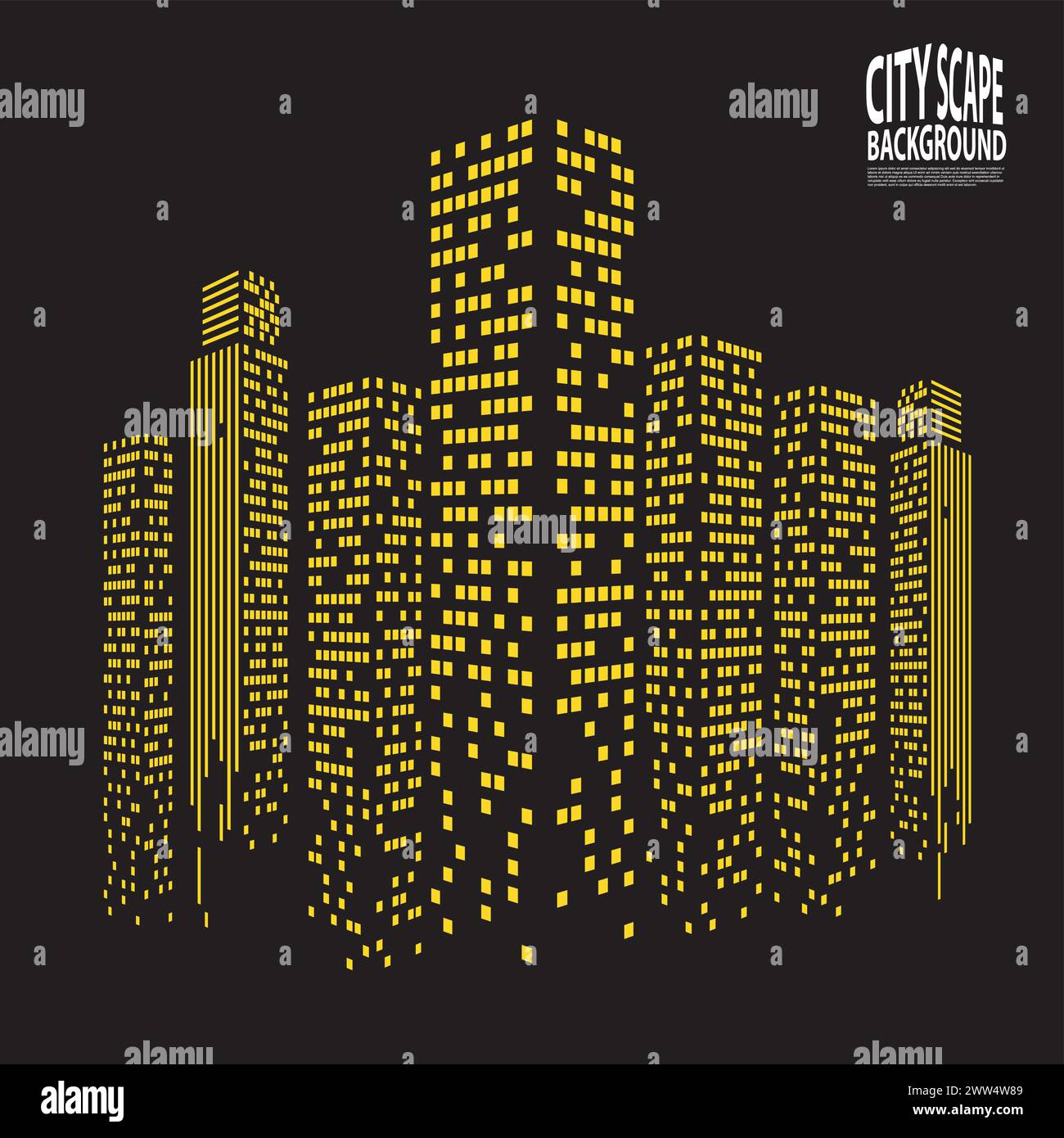 Cityscape Abstract Windows in Perspective View, Vector Illustration ...