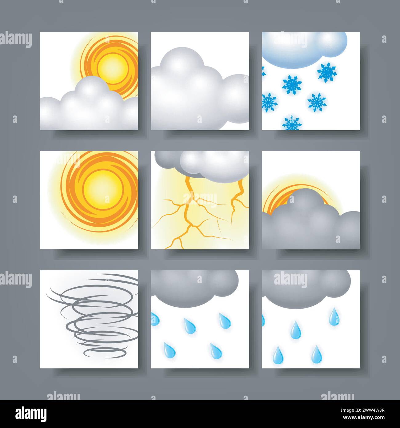 Weather forecast icons realistic hi-res stock photography and images ...