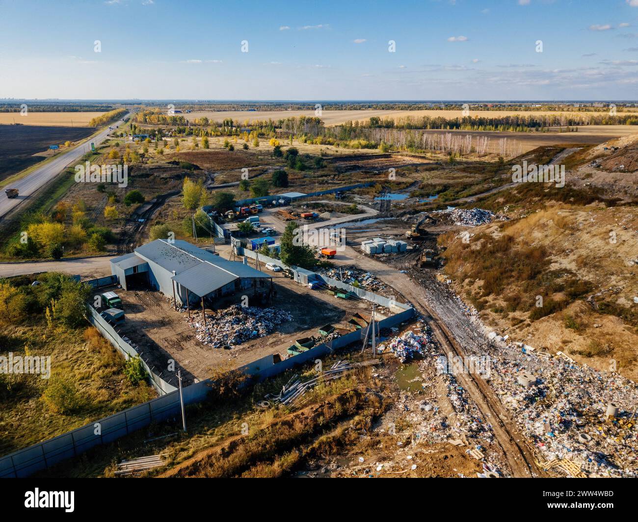 Aerial view solid waste landfill hi-res stock photography and images ...