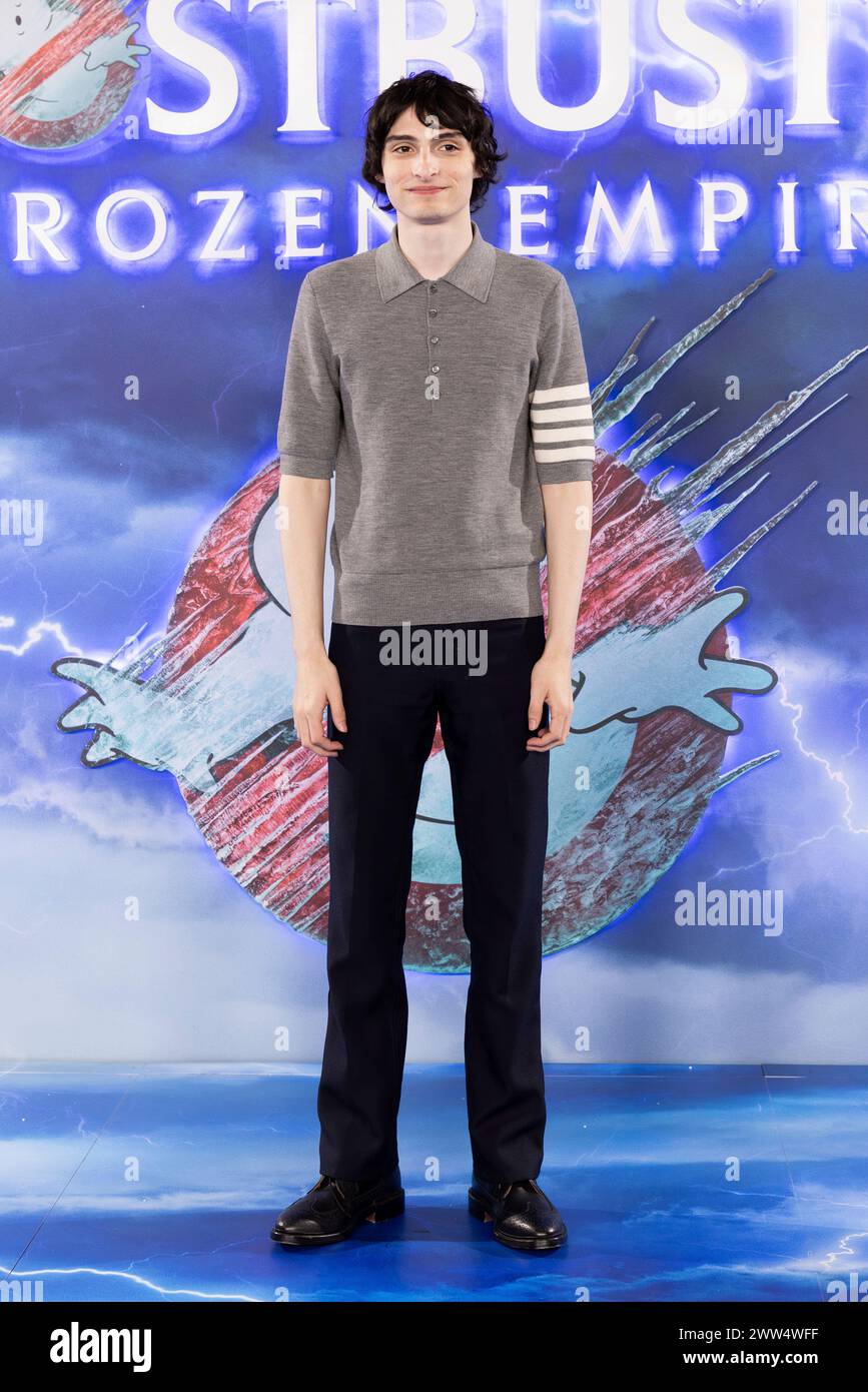 Finn Wolfhard poses for photographers at the photo call for the film ...