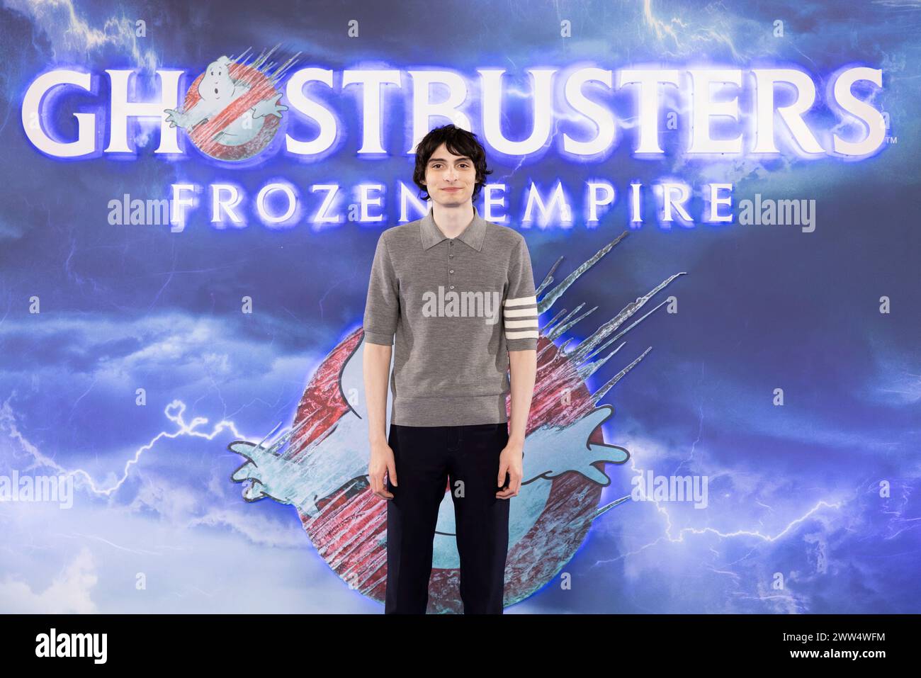 Finn Wolfhard poses for photographers at the photo call for the film ...