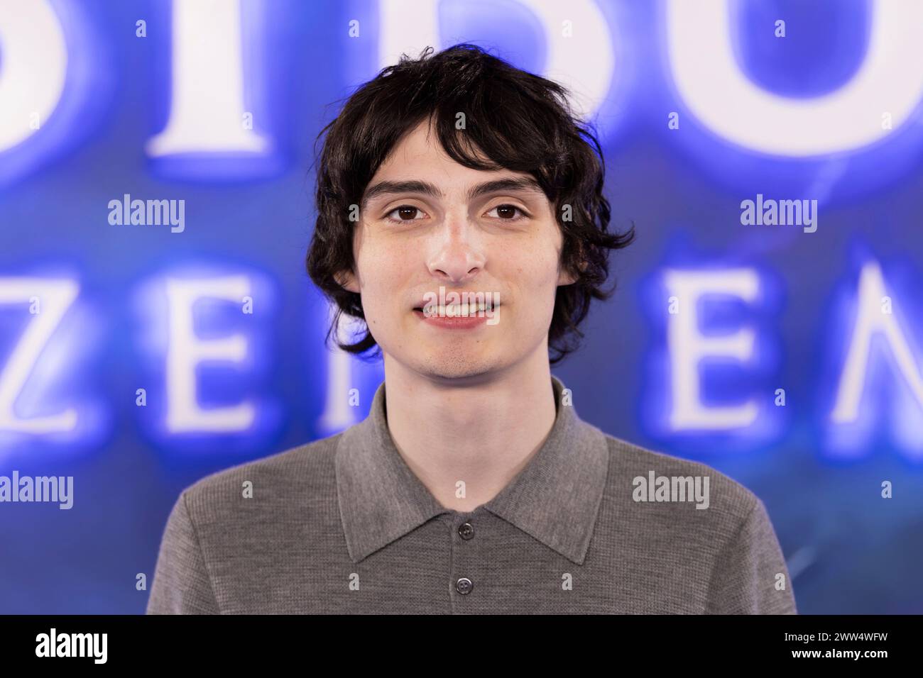 Finn Wolfhard poses for photographers at the photo call for the film ...