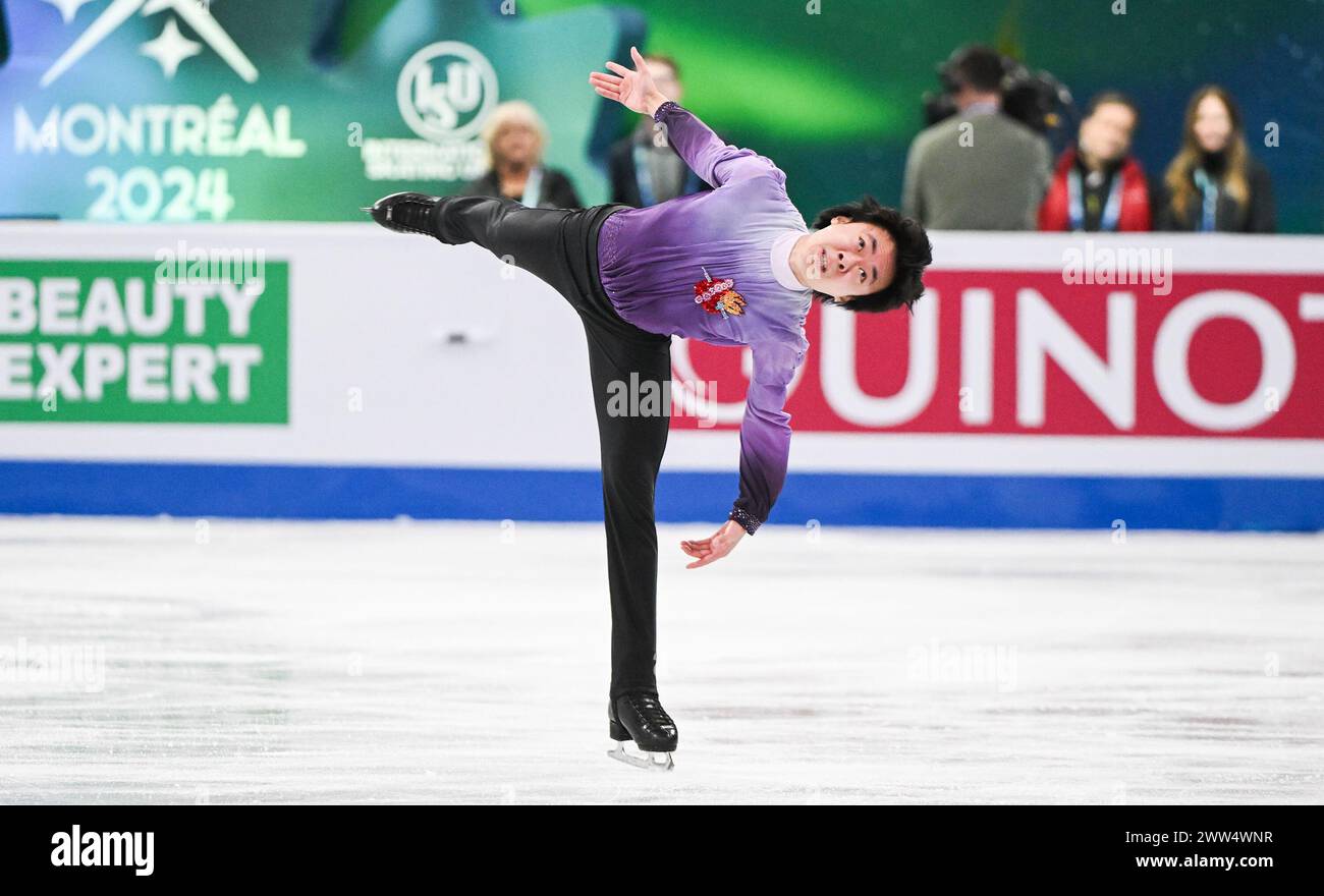 Montreal, Canada. 21st Mar, 2024. Wesley Chiu of Canada performs his ...