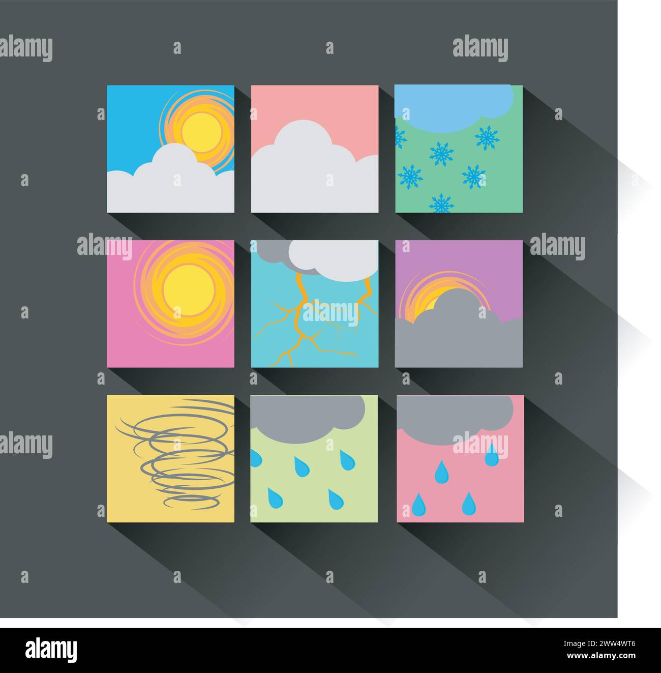 Weather realistic icons set Stock Vector Images - Alamy