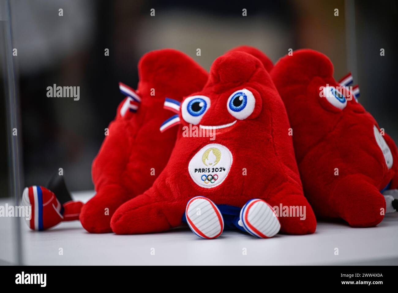 Paris, France. 20th Mar, 2024. Illustration with the phrygian mascot or ...