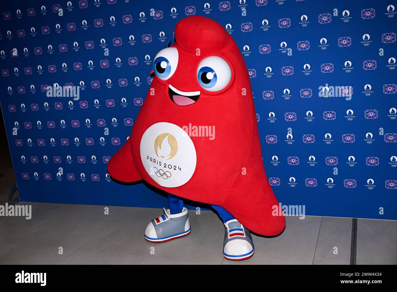 Paris, France. 20th Mar, 2024. Illustration with the phrygian mascot or ...