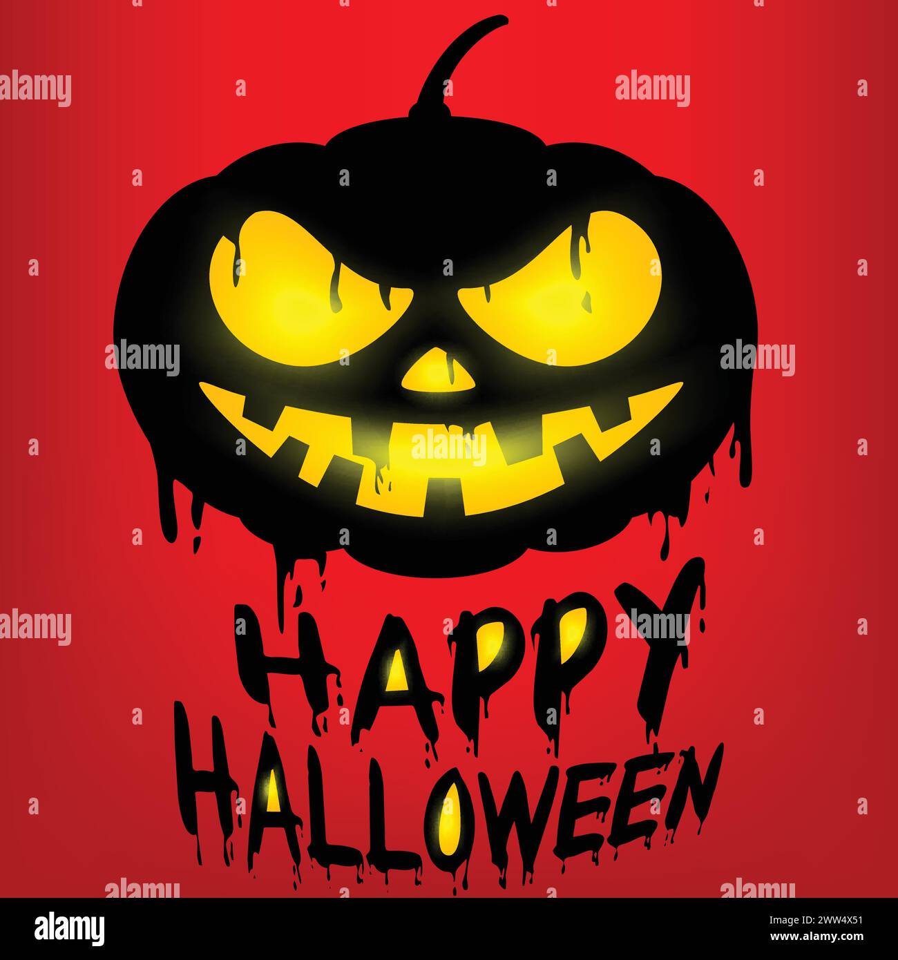 Happy Halloween with Jack O Lantern Pumpkin, Vector Illustration Stock ...