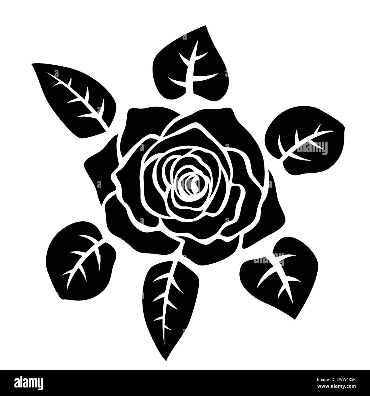 Rose Silhouette, Vector Illustration Stock Vector Image & Art - Alamy