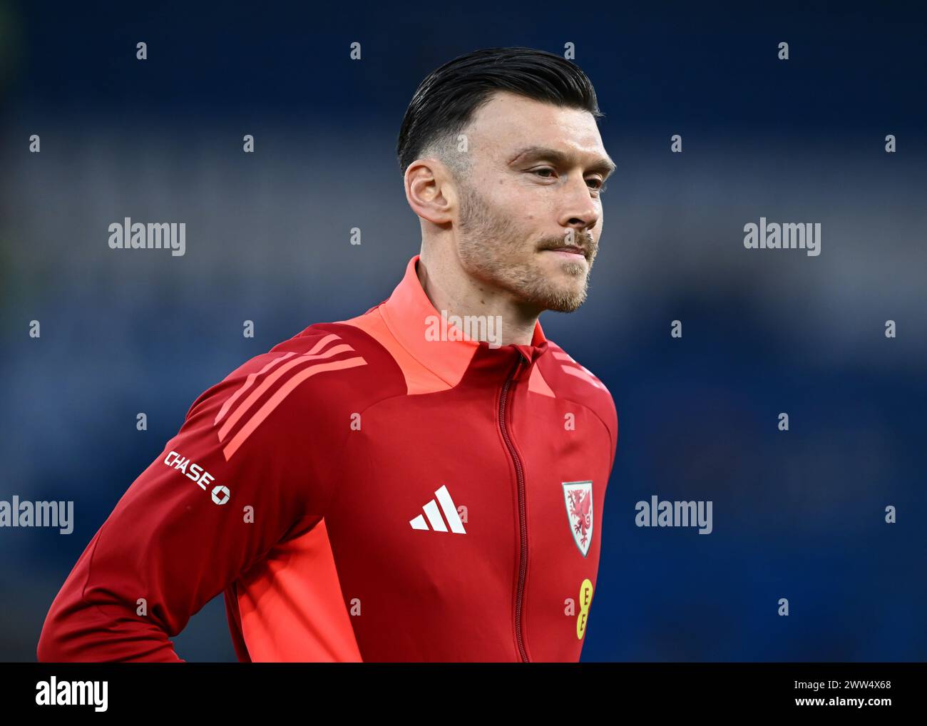 Kieffer Moore of Wales arrives ahead of the UEFA Euro Qualifiers Play ...