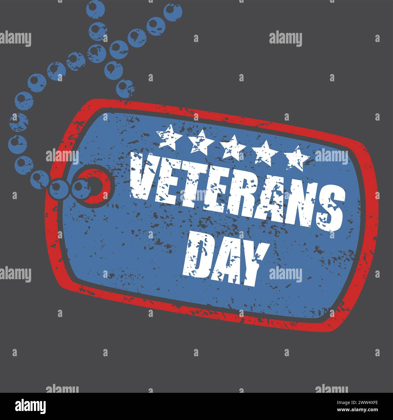 Military Dog Tag Stamp of Veterans Day, Vector Illustration Stock ...