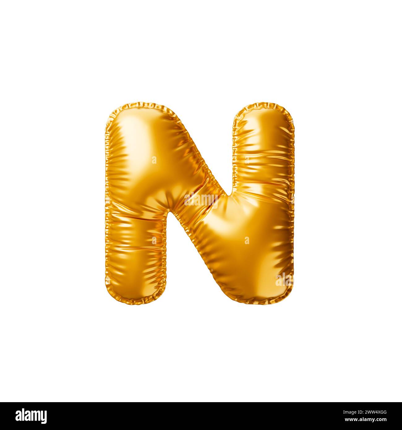 Golden balloon Letter N. 3d render illustration Stock Photo - Alamy