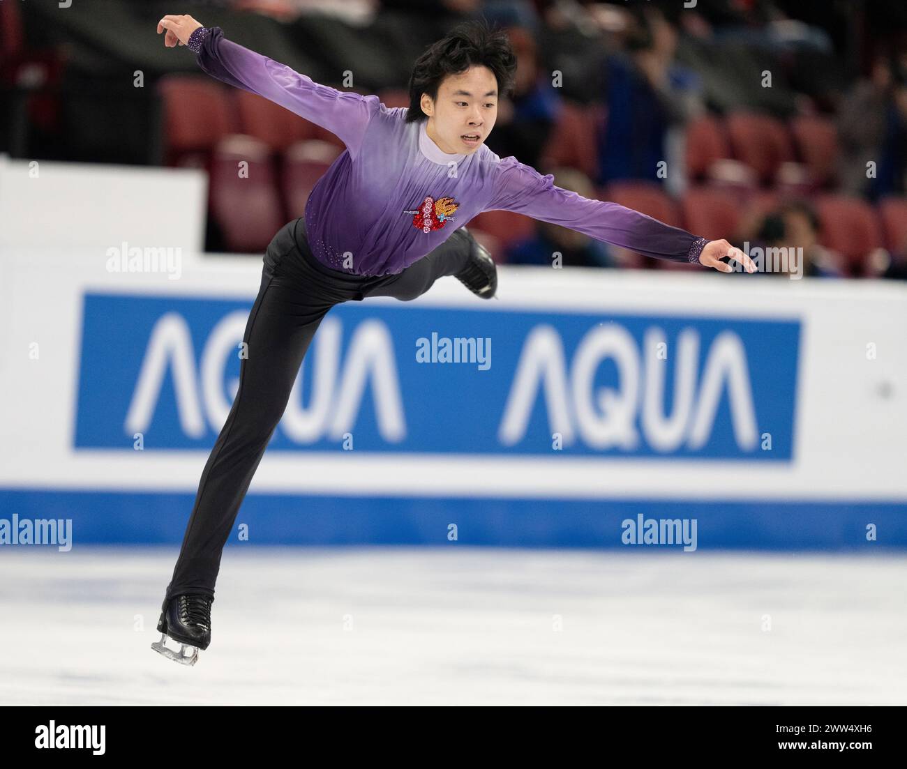 Montreal, Canada. 21st Mar, 2024. Wesley Chiu of Canada performs his ...