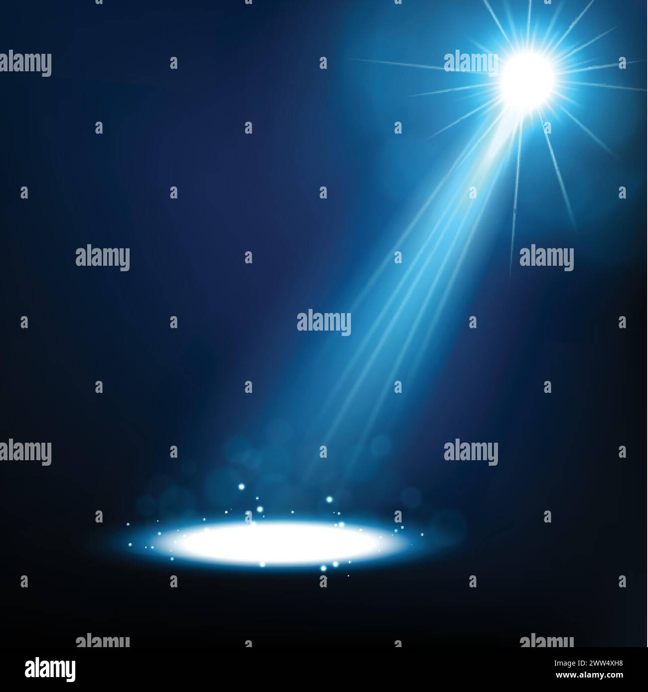 Blue Spotlight Shining, Vector Illustration Stock Vector Image & Art ...