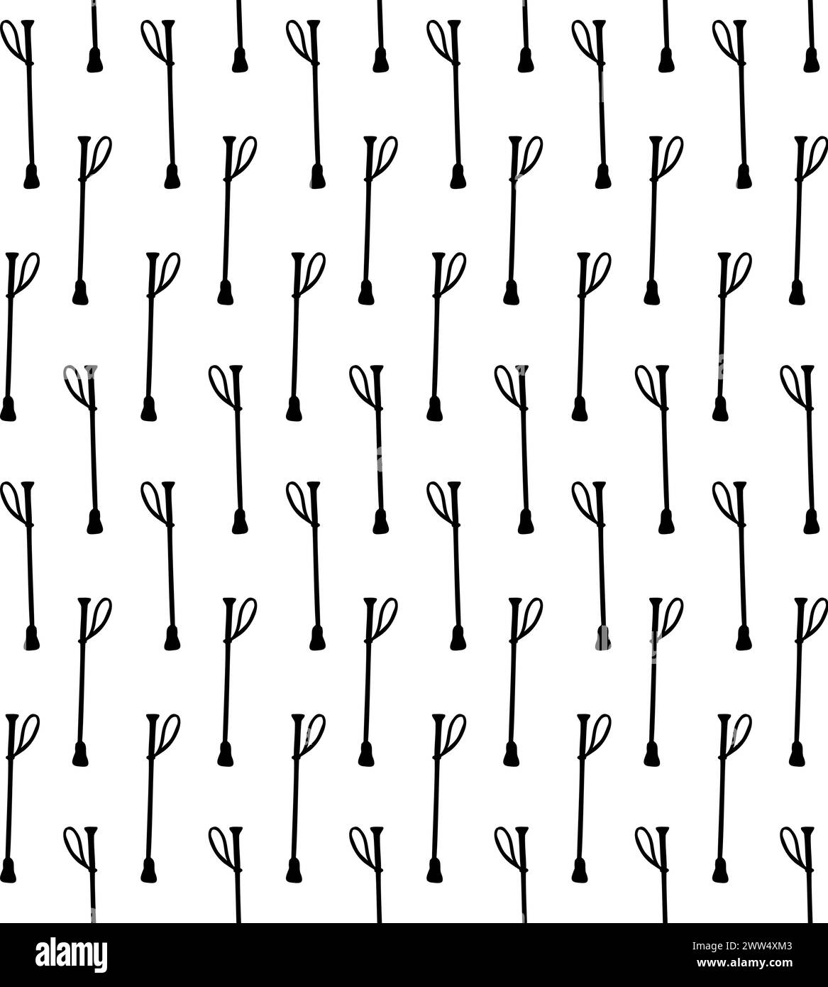 Vector seamless pattern of hand drawn horse stick silhouette isolated ...