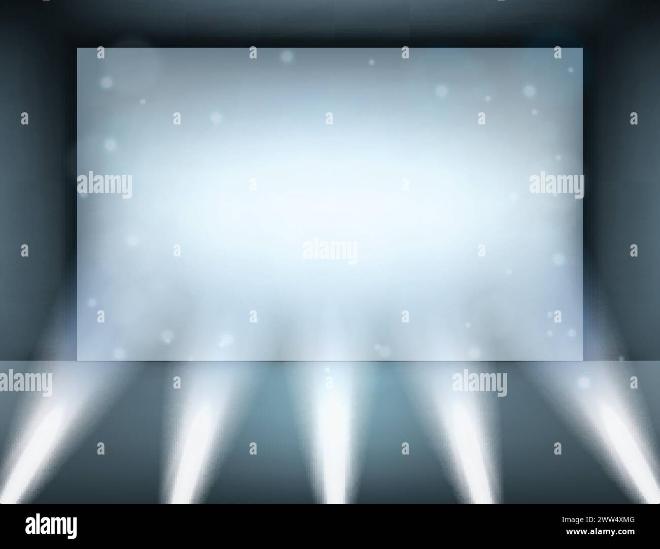 Spotlight Shining on Billboard, Vector Illustration Stock Vector Image ...