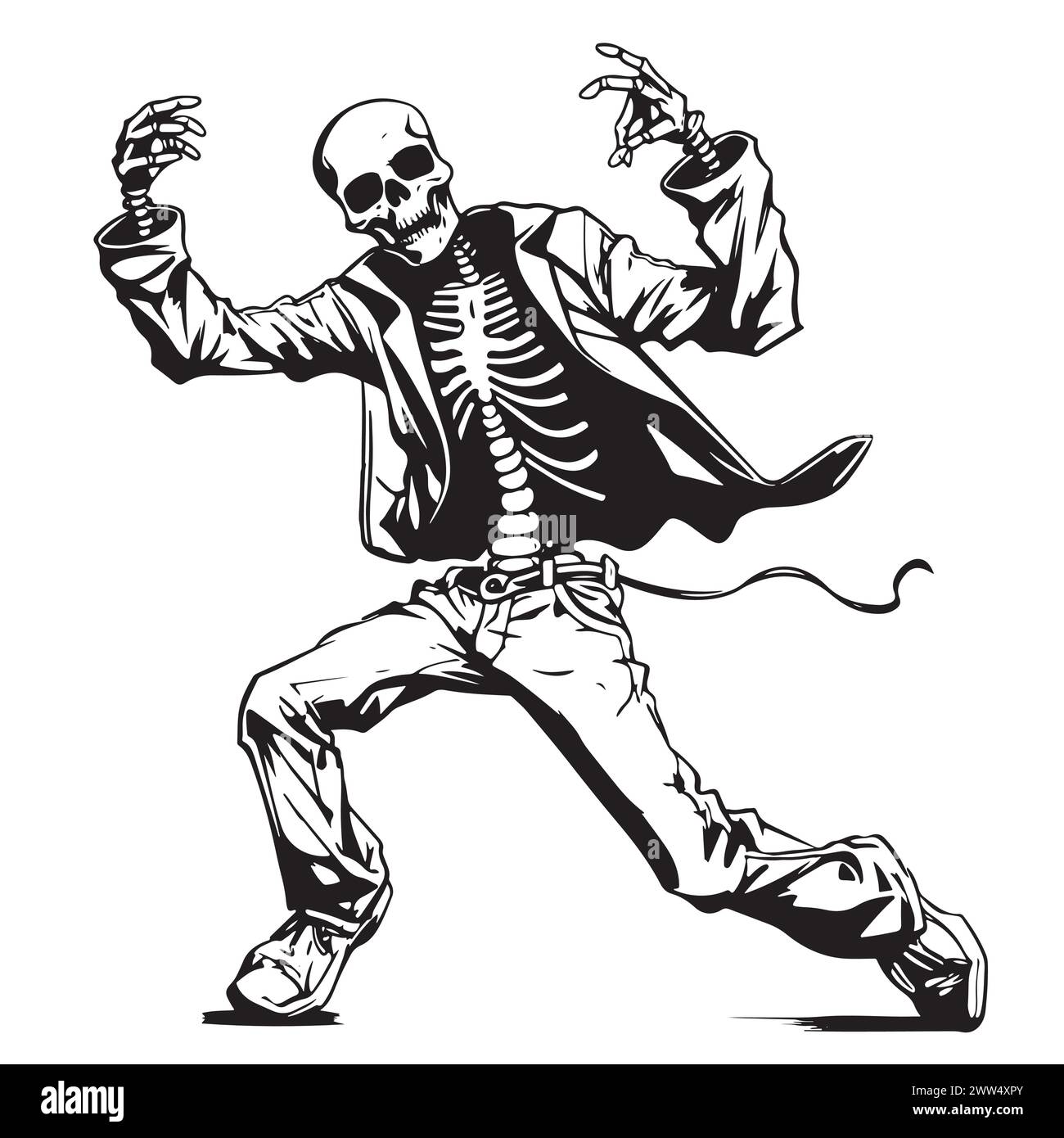 Cool skeleton in suit sketch Hand drawn .Vector illustration Stock ...