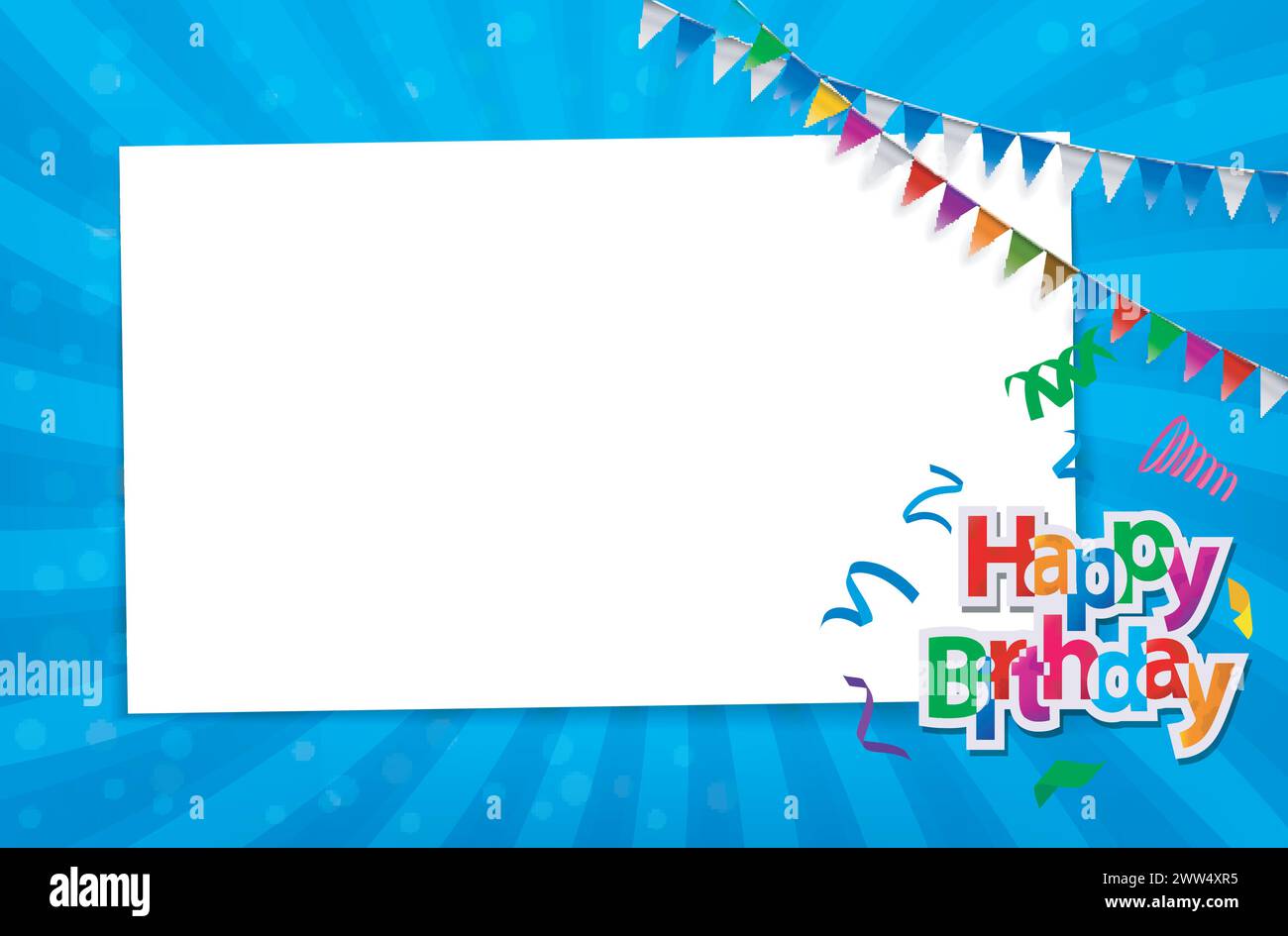 Birthday Card with Paper Sign, Vector Illustration Stock Vector Image ...