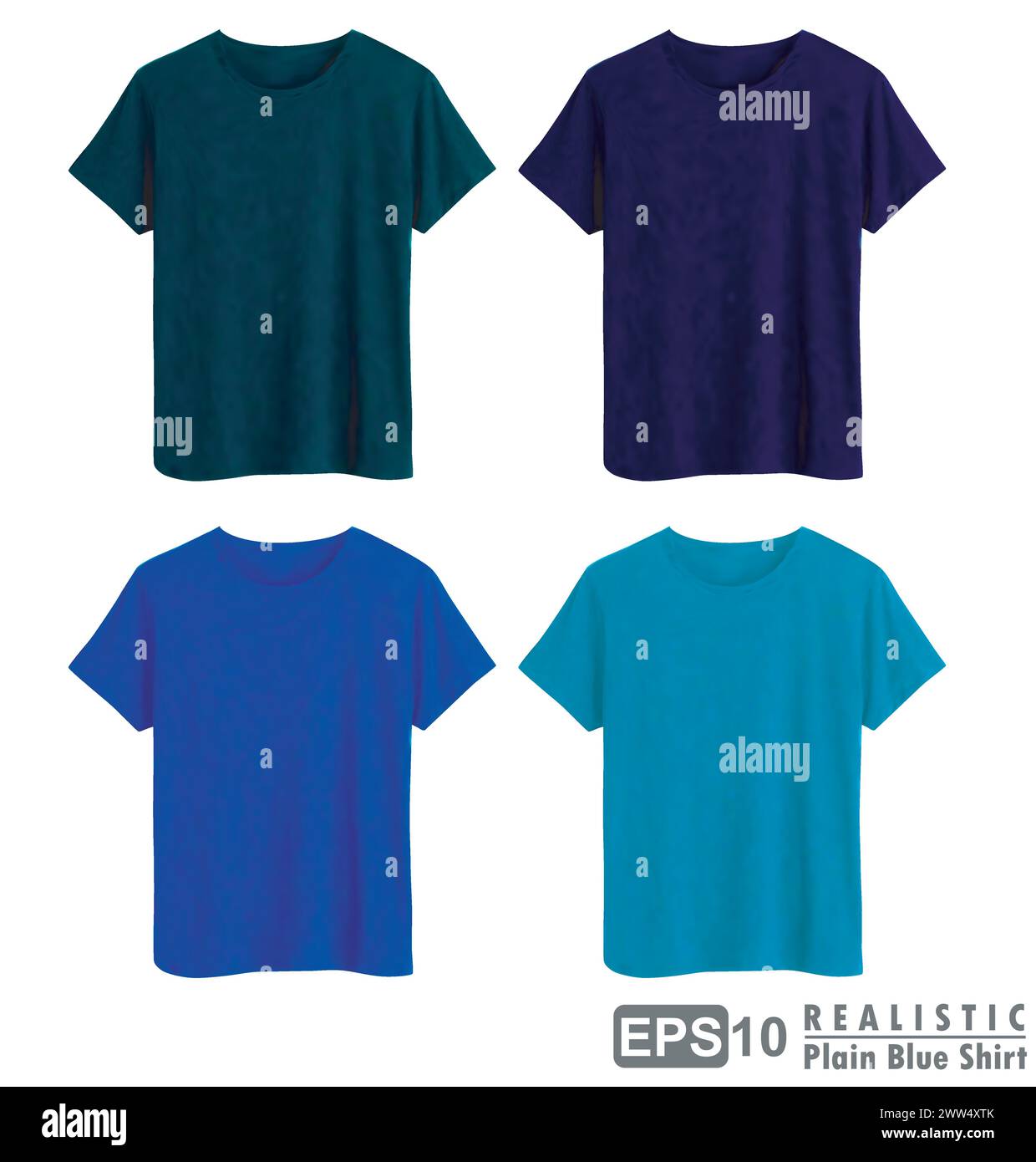 Blue Plain Shirt Realistic, Vector Illustration Stock Vector Image ...