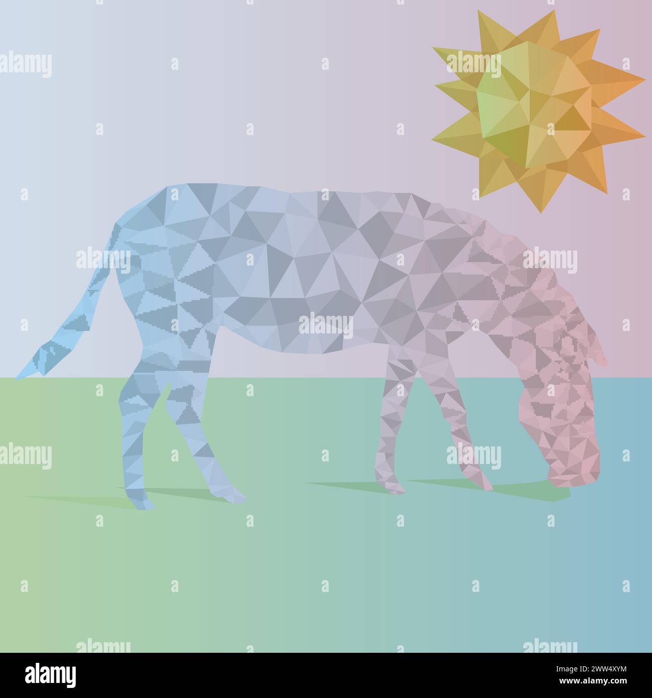 Zebra Low Poly Design Pastel Color, Vector Illustration Stock Vector ...