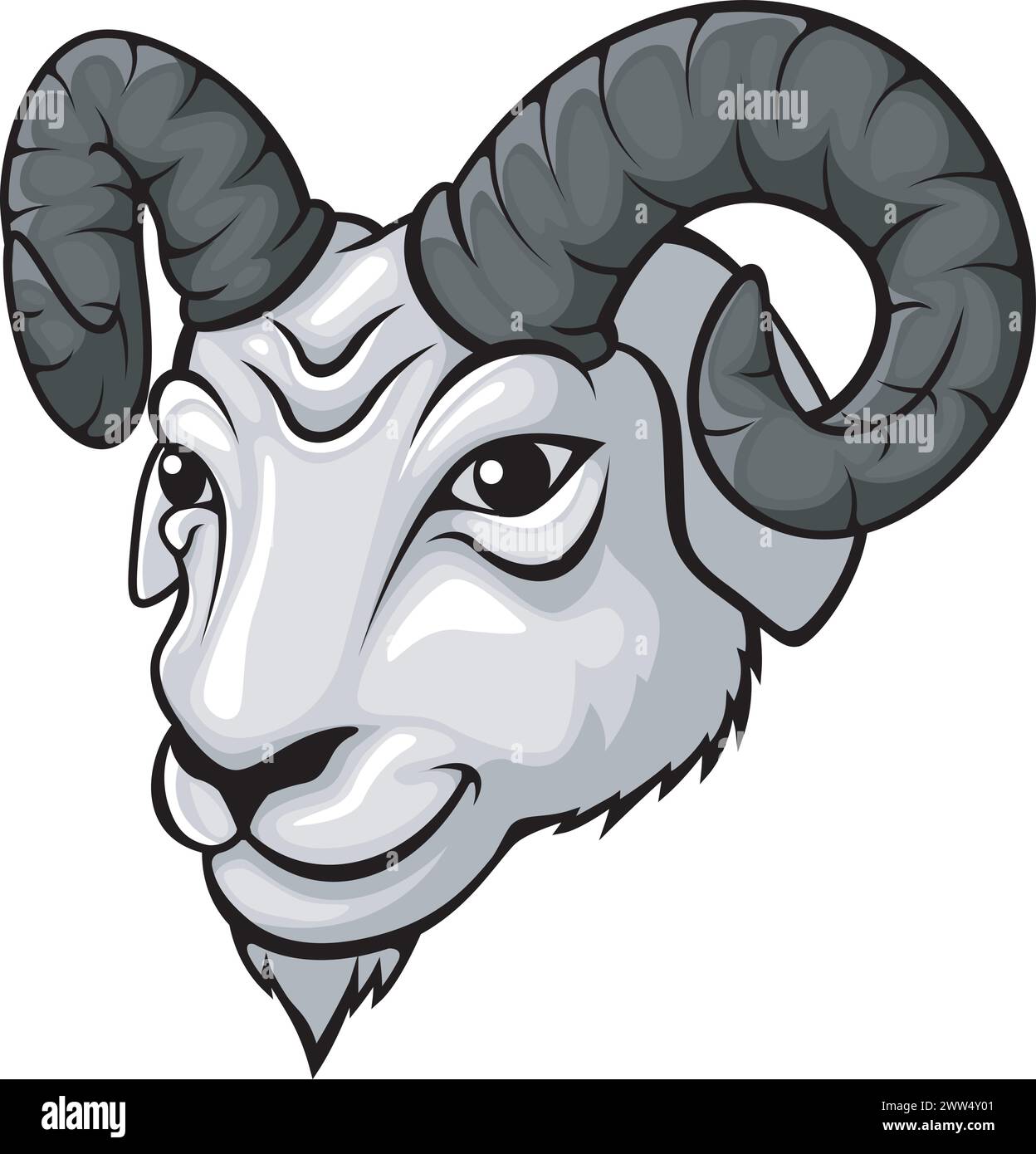 Ram Head Mascot, Vector Illustration Stock Vector Image & Art - Alamy