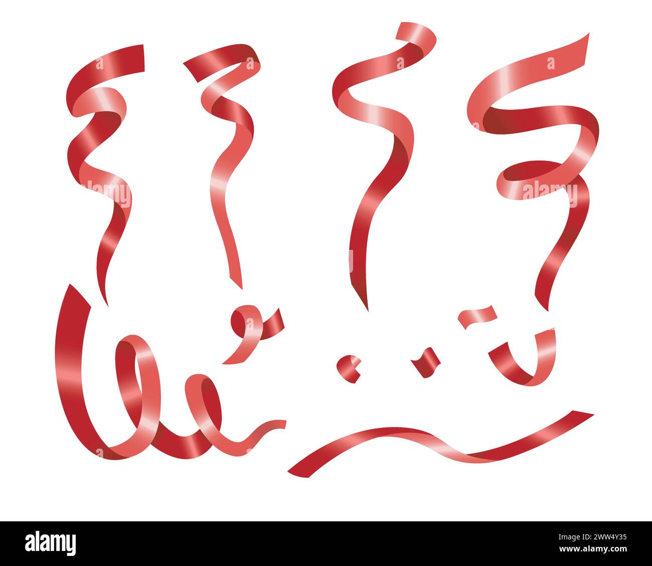 Red Shiny Ribbon Sets, Vector Illustration Stock Vector Image & Art - Alamy