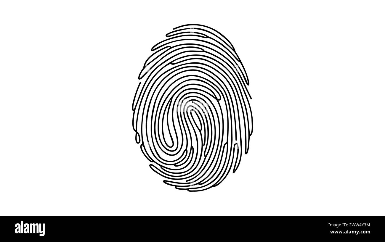 Continuous one line drawing of a fingerprint illustration vector. Hand ...